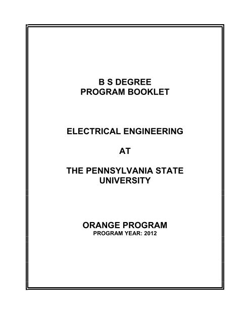 Orange Program Book - Electrical Engineering