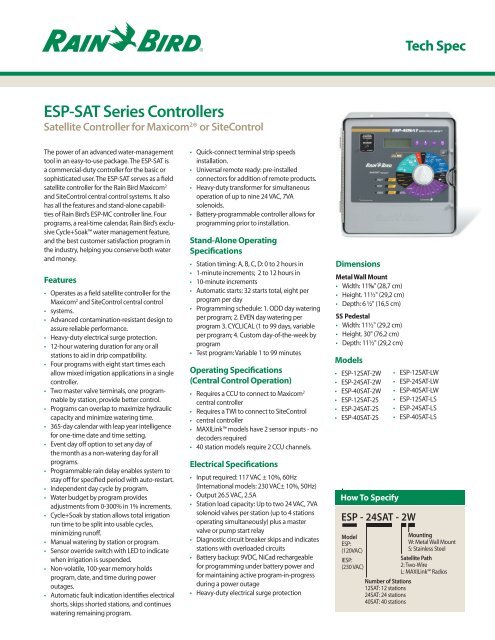 ESP-SAT Series Controllers - Rain Bird