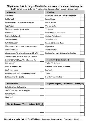 Sommerurlaub Packliste Pdf - acefilecloud