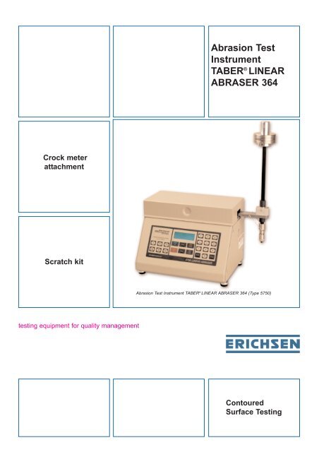 Abrasion Test Instrument TABER® LINEAR ABRASER 364