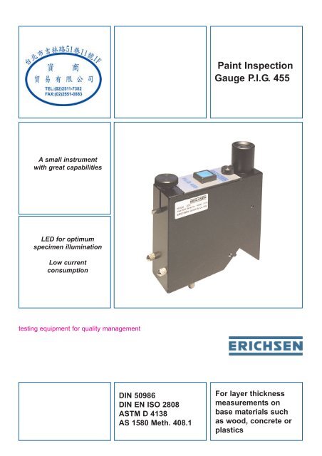 Paint Inspection Gauge P.I.G. 455