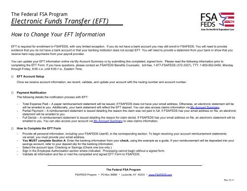 EFT Form - FSAFeds