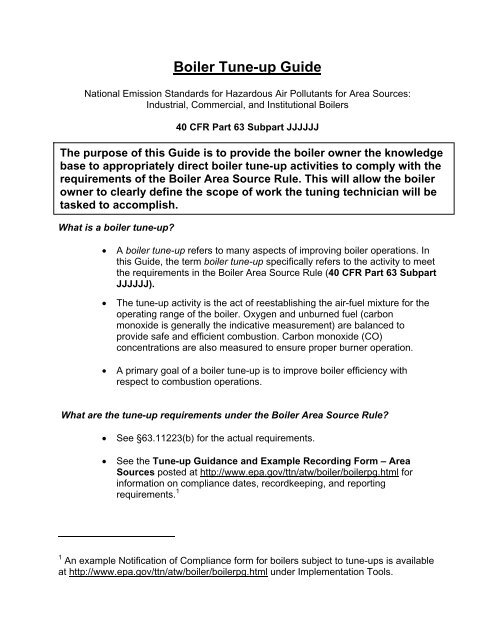 Boiler Tune-up Guide
