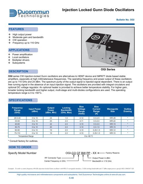 Injection Locked Gunn Diode Oscillators