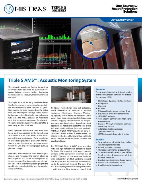 Triple 5 AMS™: Acoustic Monitoring System - MISTRAS Group, Inc.