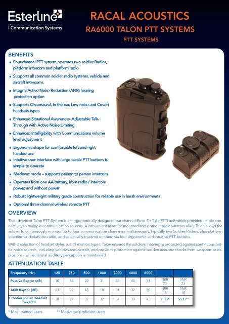 RACAL ACOUSTICS - Esterline