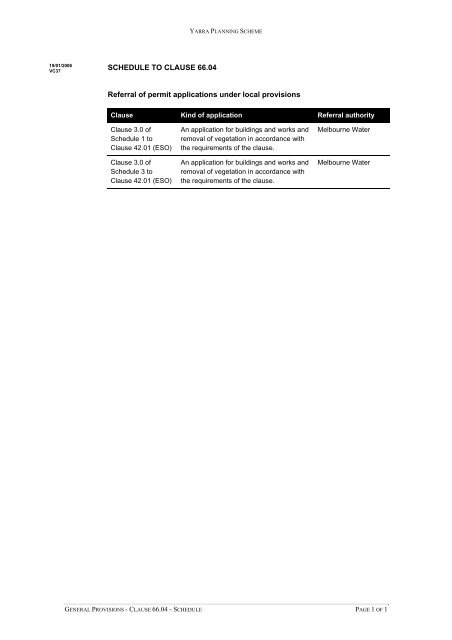 19/01/2006 VC37 SCHEDULE