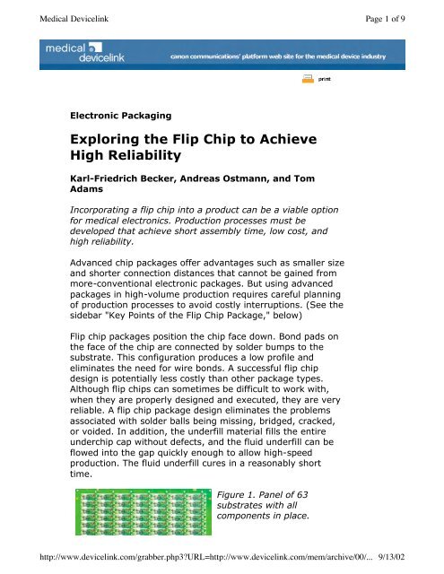 Exploring the Flip Chip to Achieve High Reliability - Sonoscan