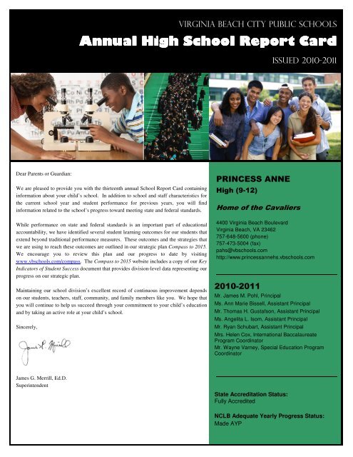 Annual High School Report Card - Virginia Beach City Public Schools