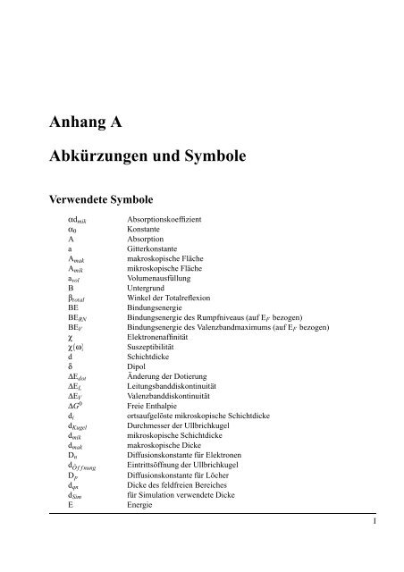 Anhang A Abk¨urzungen und Symbole
