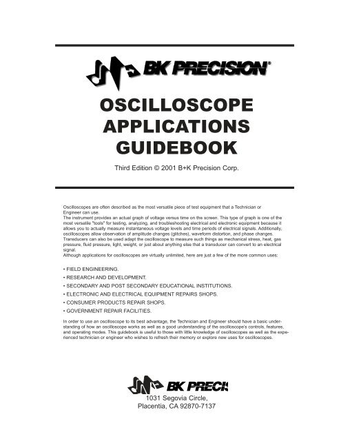 Oscilloscope Application Guidebook - BK Precision