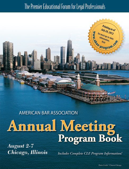 Annual Meeting Program Book - ABA E-Program