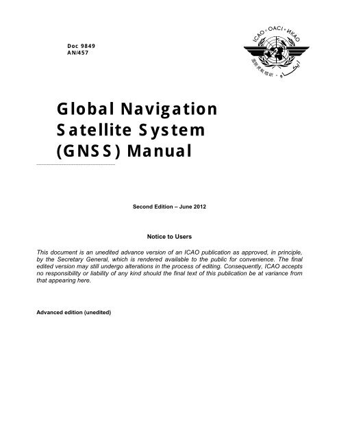 Global Navigation Satellite System (GNSS) Manual - ICAO