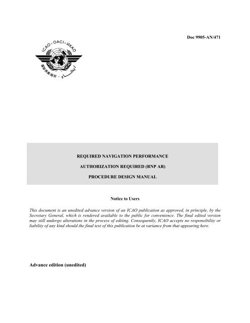 RNP AR Procedure design Manual - Quovadis