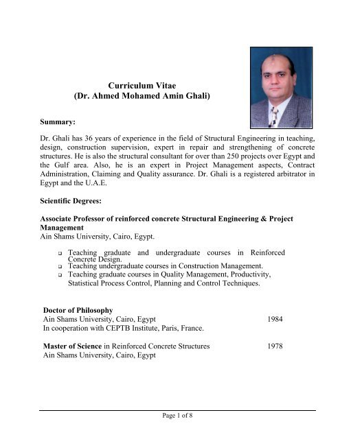 Dr. Ahmed Mohamed Amin Ghali Summary - Penetron