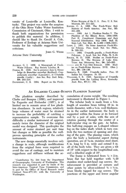 AN ENLARGED CLARKE-BUMPUS PLANKTON SAMPLER - ASLO