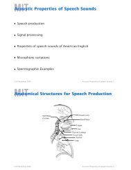 Acoustic Theory of Speech Production; Speech Perception Basics ...