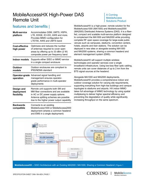 MobileAccessHX High-Power DAS Remote Unit