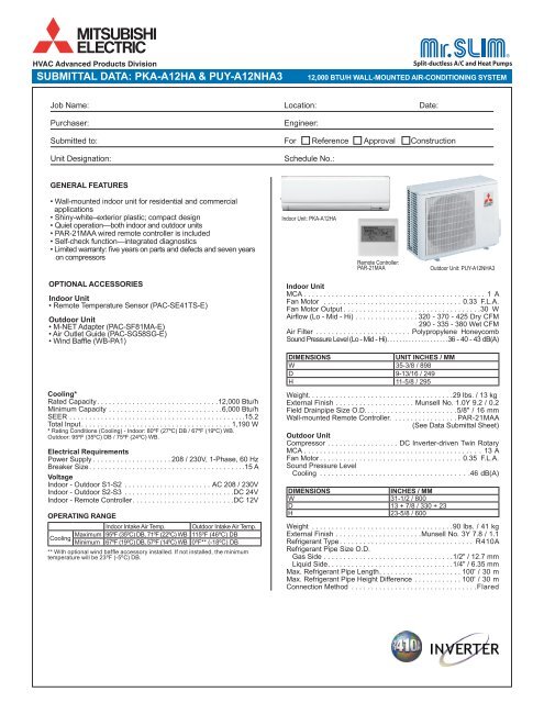 SUbMittal Data: pKa-a12Ha & pUY-a12nHa3 - MyLinkDrive