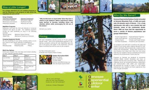 Genesee Experiential Outdoor Center Brochure