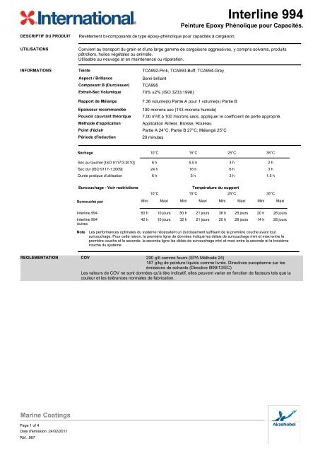 Interline 994 - International Marine Coatings