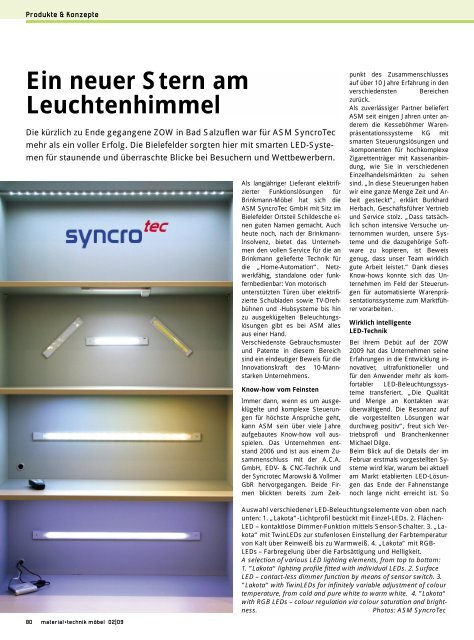 Ein neuer Stern am Leuchtenhimmel - ASM Syncro Tec