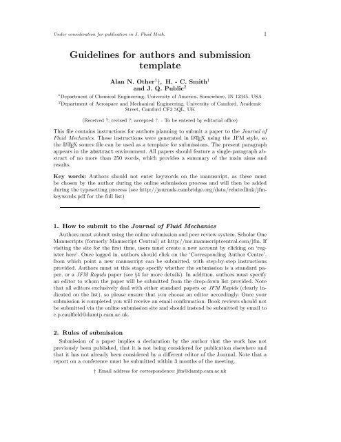 Instructions and submission template for authors - Cambridge ...