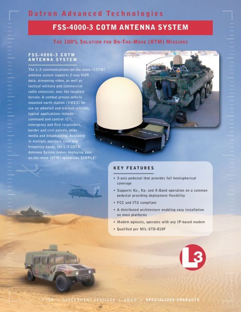 Datron Advanced Technologies FSS-4000-3 COTM ANTENNA - L-3 ...