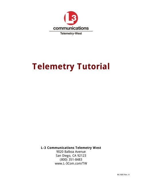 Telemetry Tutorial - L-3 Communications