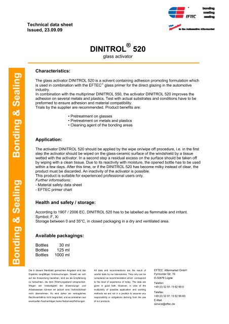 Bonding & Sealing Bonding & Sealing - DINOL
