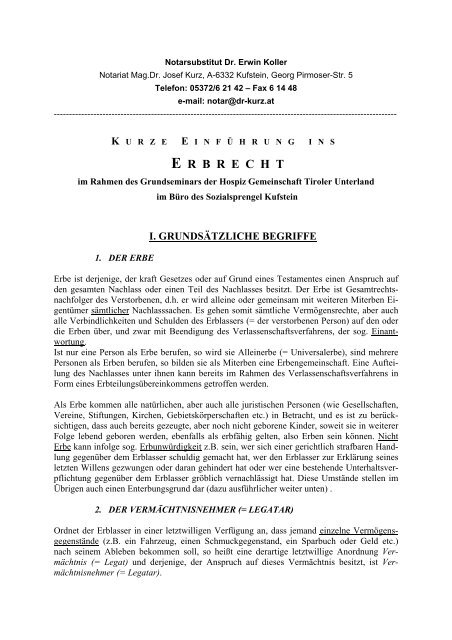 Notarsubstitut Dr. Erwin Koller - Österreichische Notariatskammer