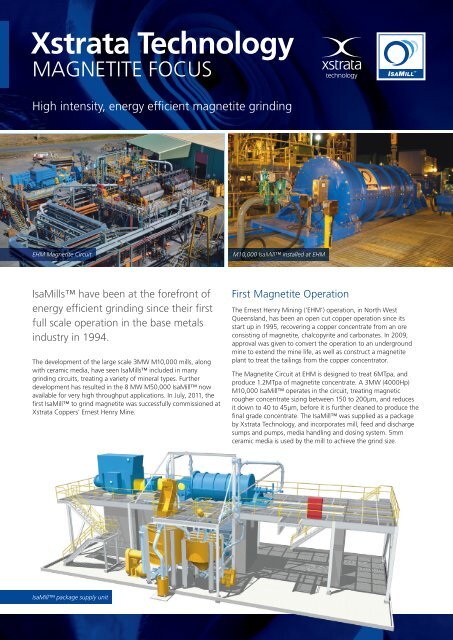 IsaMill - Xstrata Technology