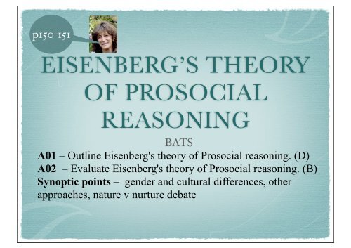 Eisenberg's theory of Prosocial reasoning. - The Grange School Blogs