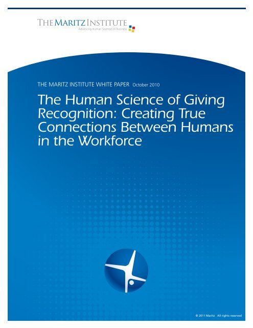 The Human Science of Giving Recognition ... - Maritz Institute