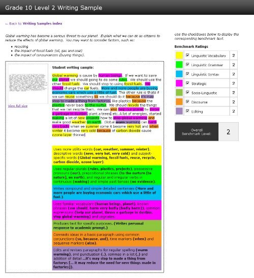 Grade 10 Leyel 2 Writing Sample - LearnAlberta.ca