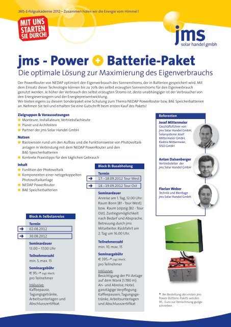 jms - Power Batterie-Paket - jms Solar Handel GmbH
