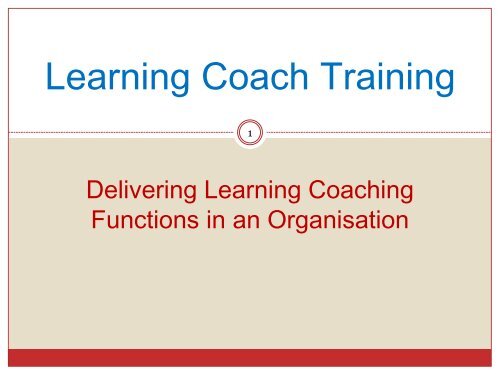 Learning Coach Training