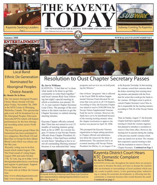 August 2008 - The Kayenta Township