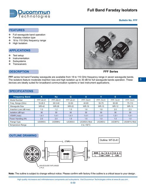 Full Band Faraday Isolators