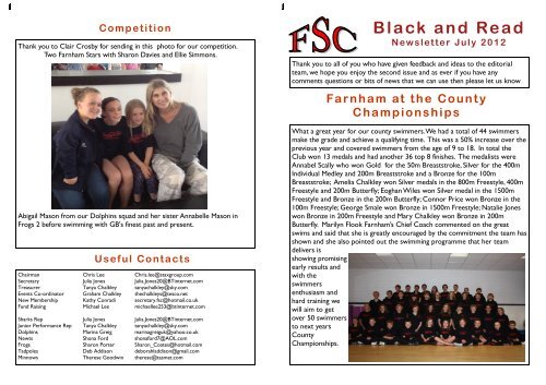 July 2012 - Farnham Swimming Club