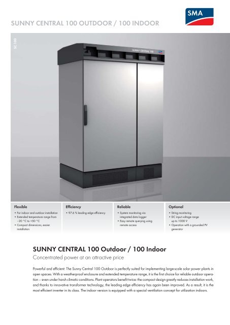 Sunny Central 100 Outdoor / 100 Indoor - SunEnergy
