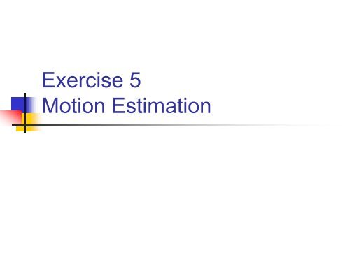 Exercise 5 Motion Estimation
