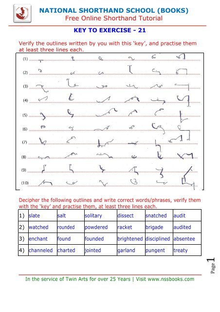 NATIONAL SHORTHAND SCHOOL (BOOKS) Free Online ...
