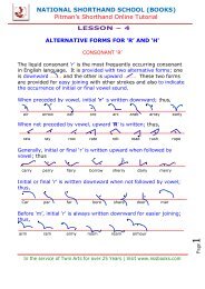 NATIONAL SHORTHAND SCHOOL (BOOKS) Pitman's Shorthand ...