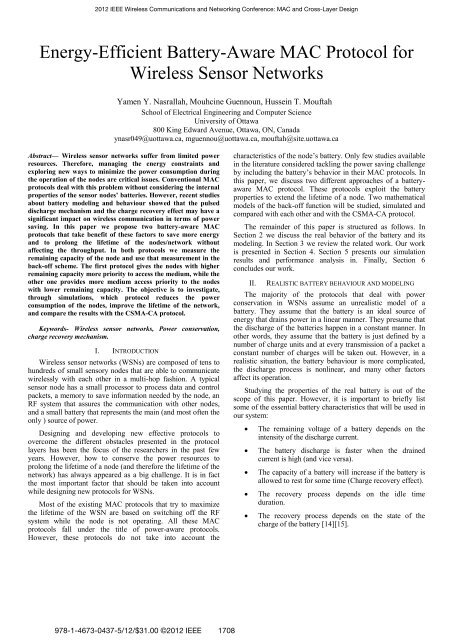 Energy-Efficient Battery-Aware MAC Protocol for Wireless Sensor ...