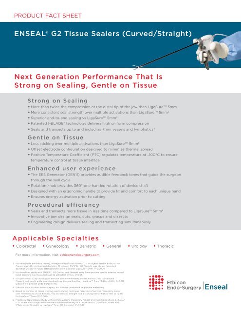 ENSEAL® G2 Tissue Sealers (Curved/Straight) - Ethicon