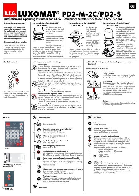B.E.G. LUXOMAT® PD2-M-2C/PD2-S