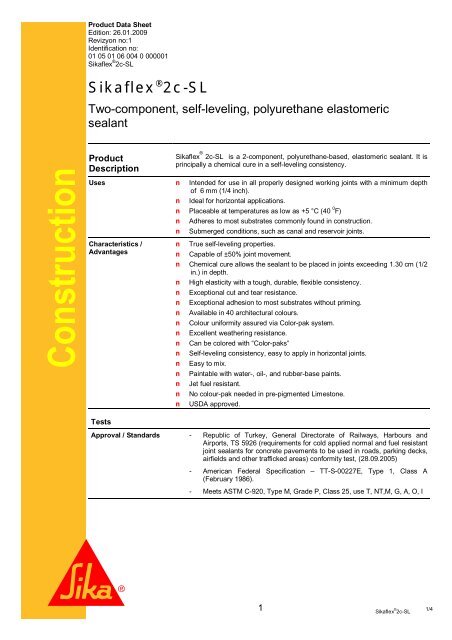 Sikaflex 2C-SL 20092601 EN Rev 01