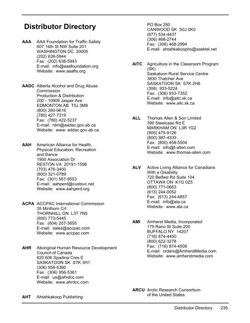 Distributor Directory - Education