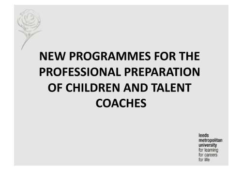 Bob Muir & Gareth Morgan - Leeds Metropolitan University